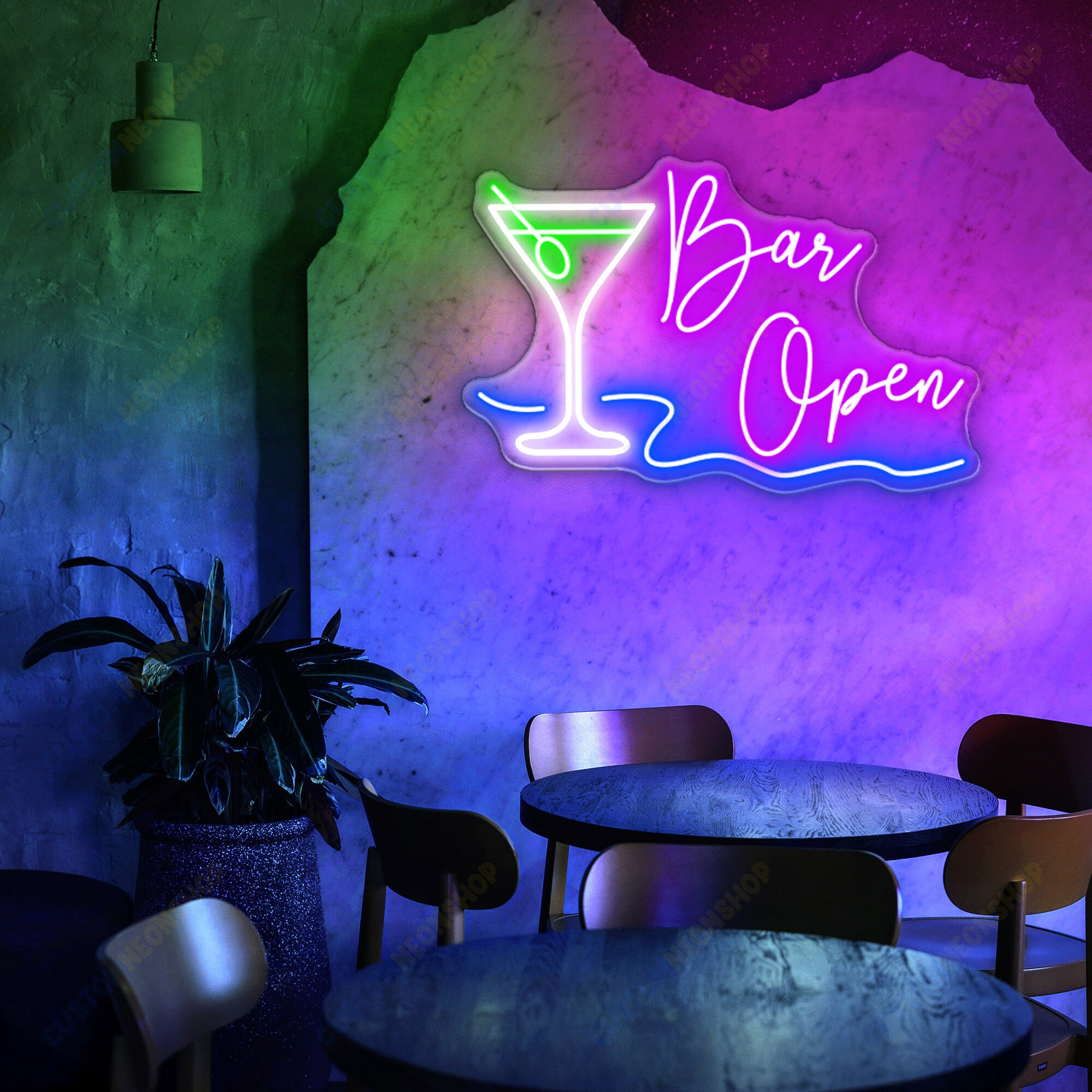 Bar Open Neon Sign Open Sign for Bar Cocktail Bar Sign Open - Etsy