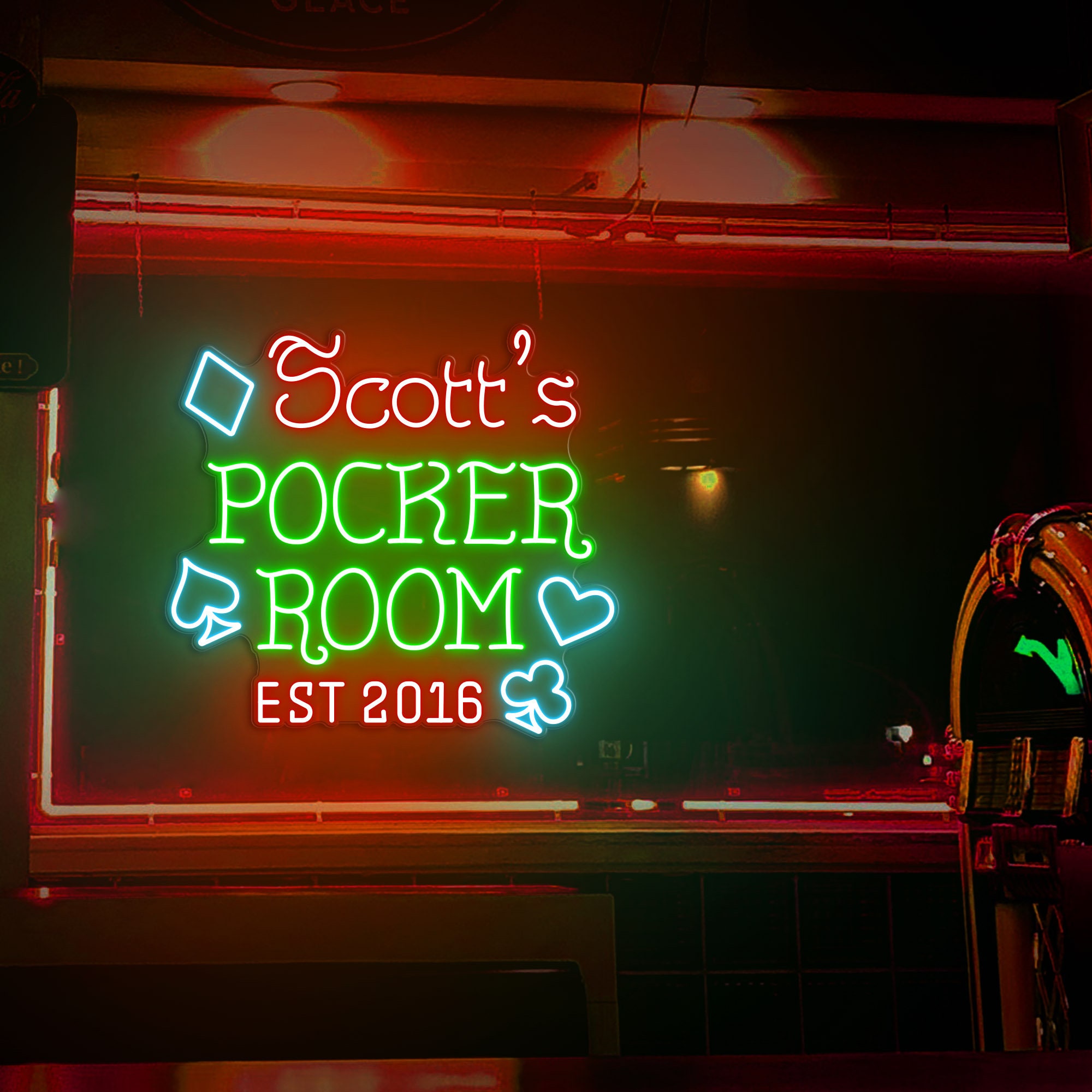 Poker Room Decor, Poker Neon Sign, Cards Neon Sign, Cards Led Sign ...