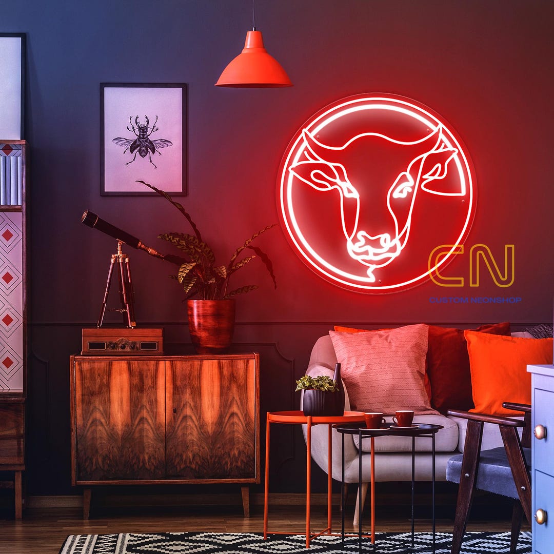 Buffalo Neon Sign, Cowboy Neon Light, Rodeo Neon Sign, Western-themed ...