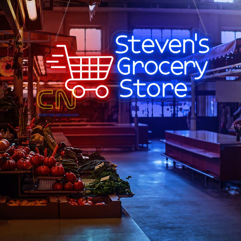Grocery Sign Grocery Neon Sign Grocery Led Lights Kitchen Neon Sign ...