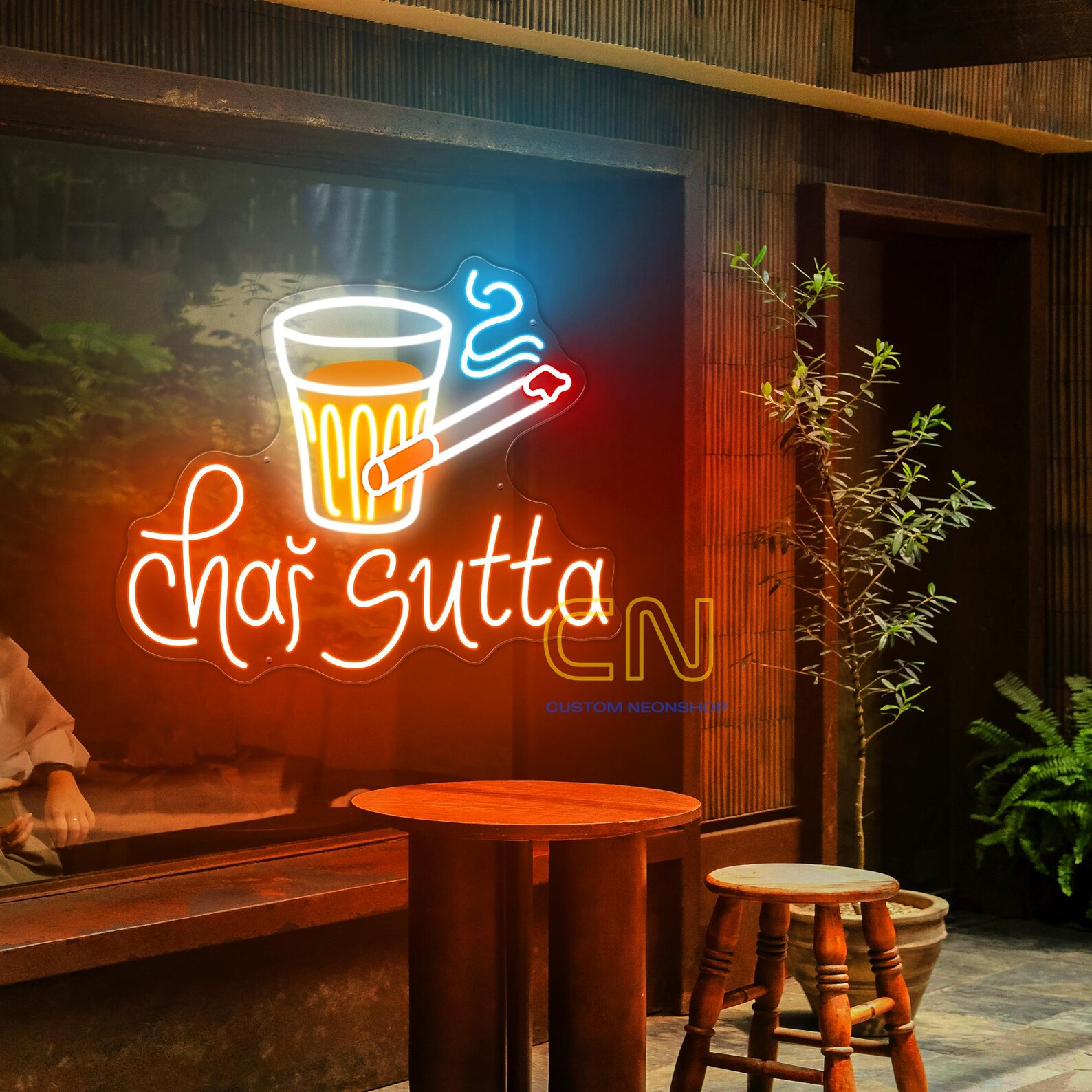 Chai Sutta Neon Sign, Indian Tea Store Neon Indian Food Street Food ...