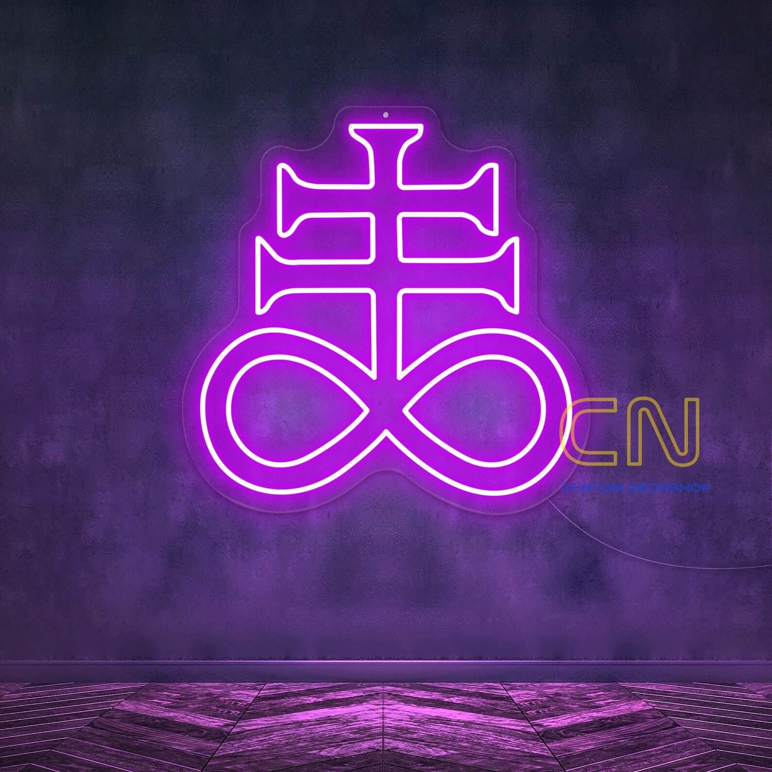 The Cross of Leviathan Neon Sign, Satanic Cross Sign, Leviathan Cross ...