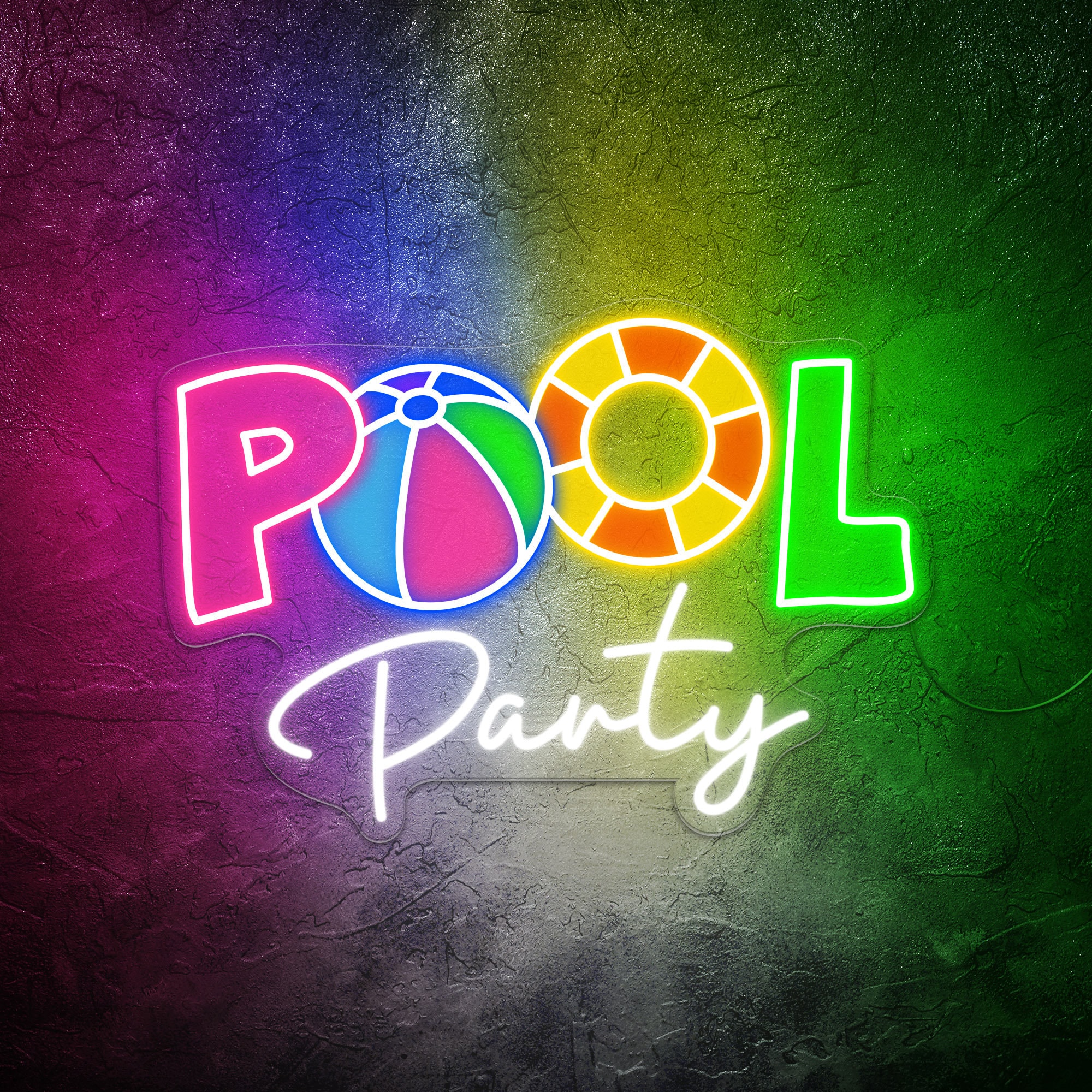 Summer Pool Party Neon Sign, Custom Party Led Light Sign, Swimming Pool ...