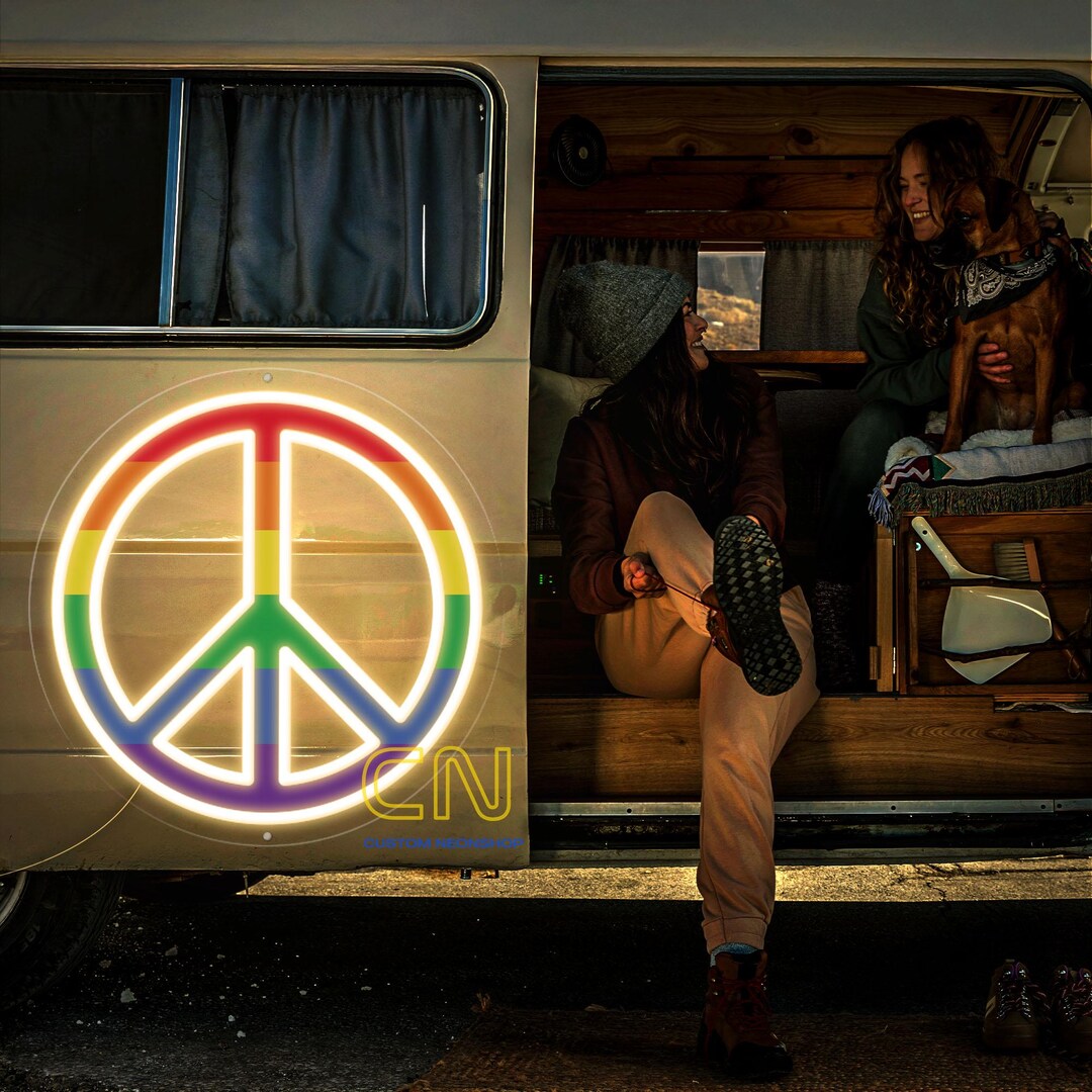 LGBT Peace Sign Neon Sign Gay Pride Sign Gay Sign LGBTQ Pride Month ...