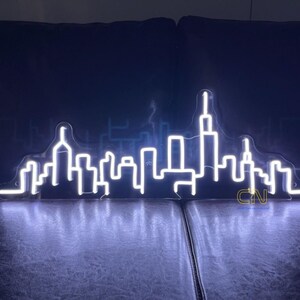 Custom City Skyline Neon Sign, Skyline Neon Sign, Home Wall Decor ...