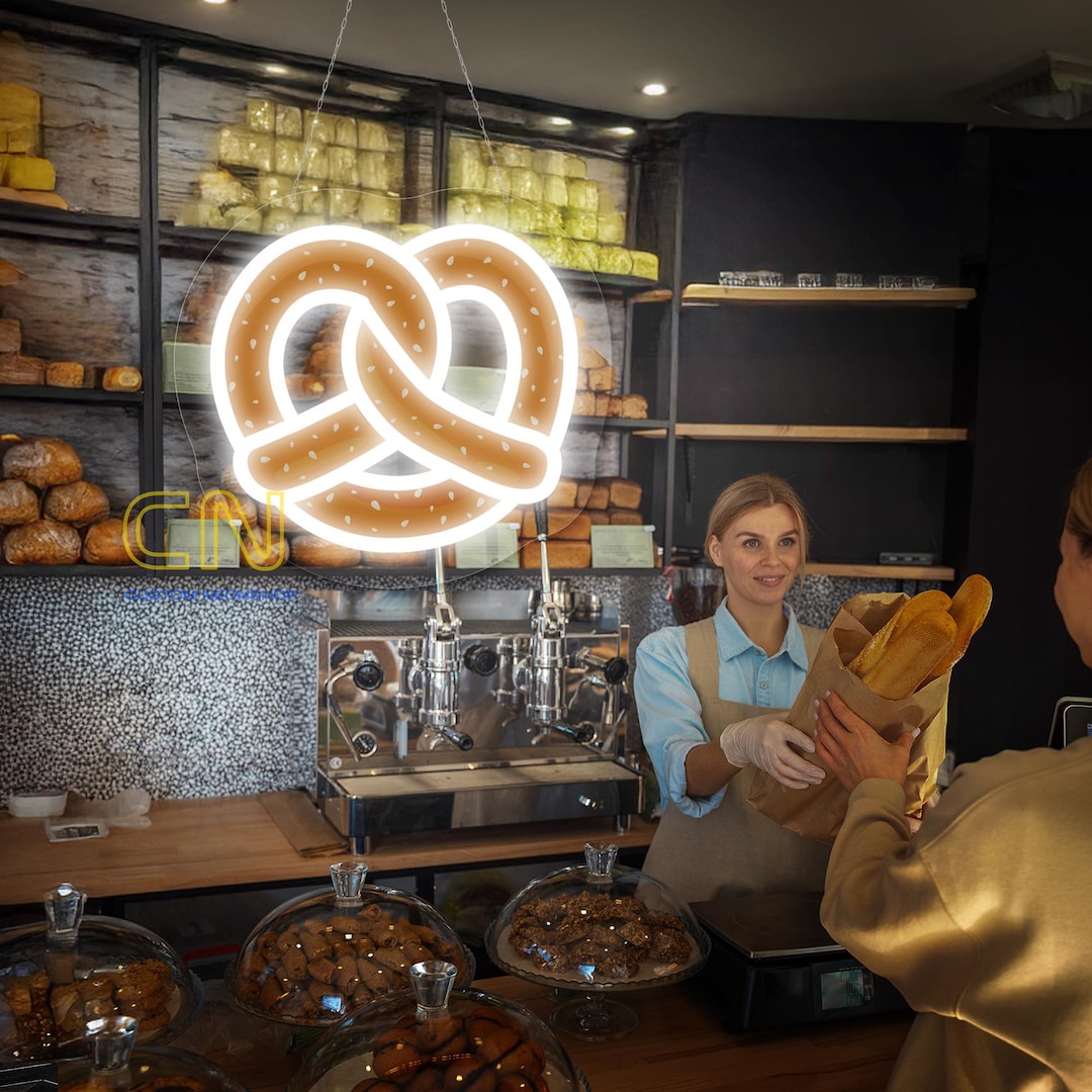 Petzel Neon Sign, Bakery Neon Sign - Pretzel, Led Neon Sign, Coffee Bar ...