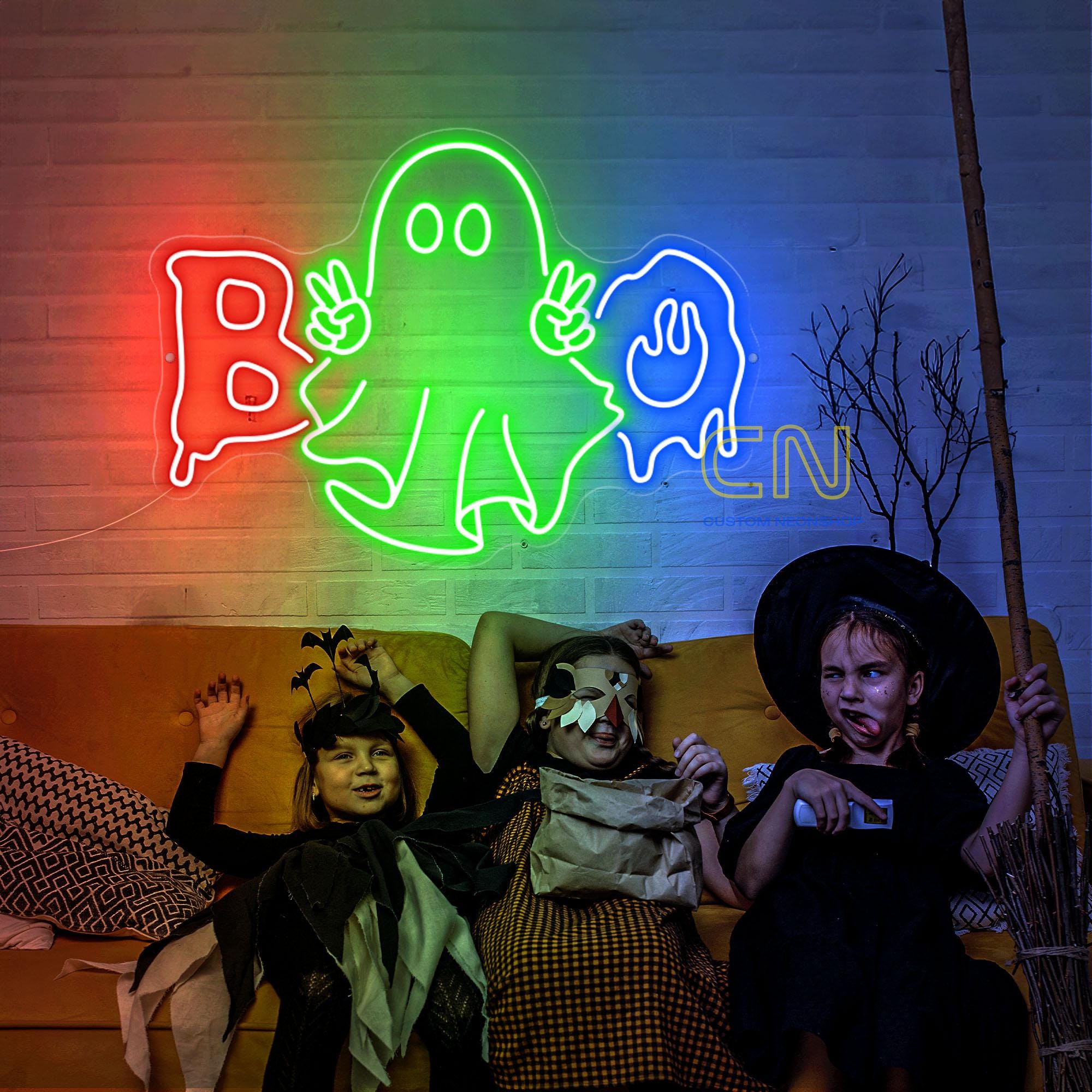 Spooky Boo Neon Sign, Halloween Ghost Neon Sign, Custom Neon Sign, Cute ...