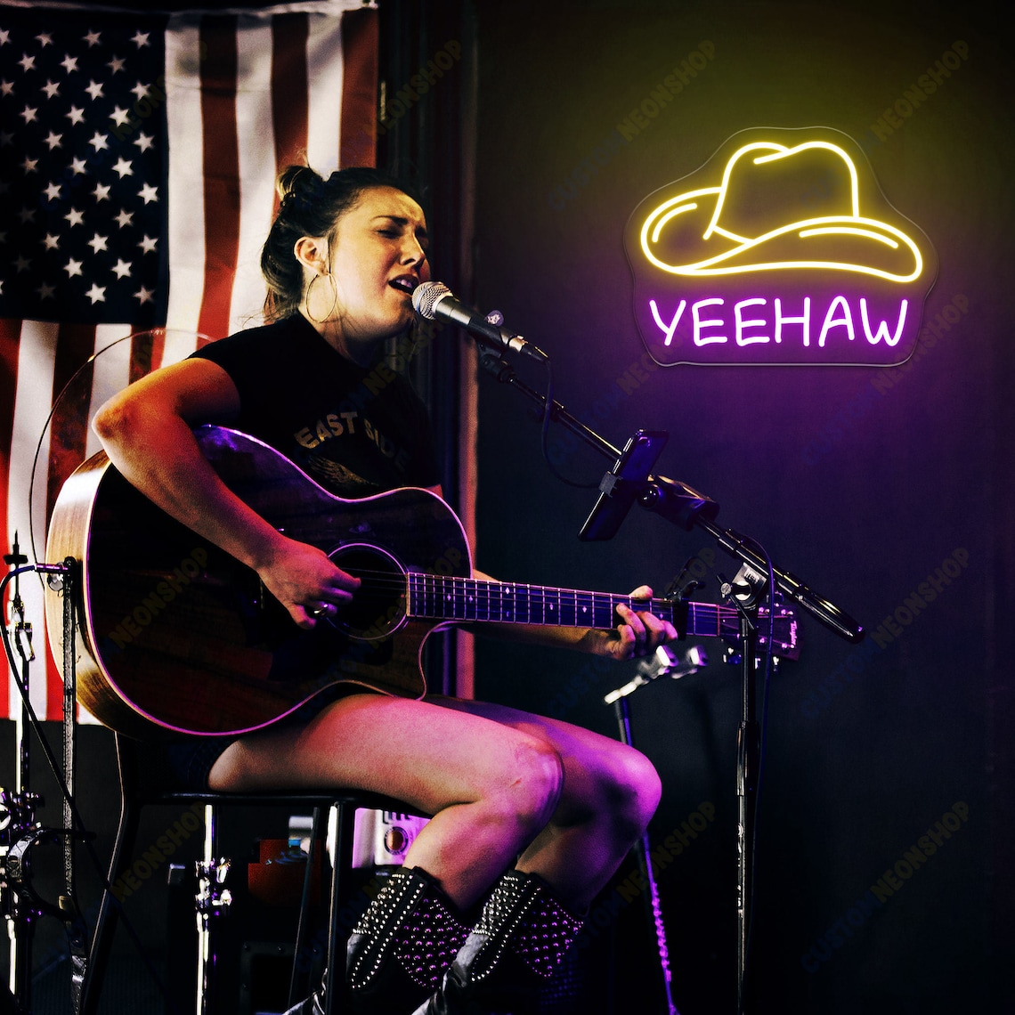 Yeehaw Neon Sign Cowboy Hat Neon Sign Cowboy Hat Wall Decor - Etsy