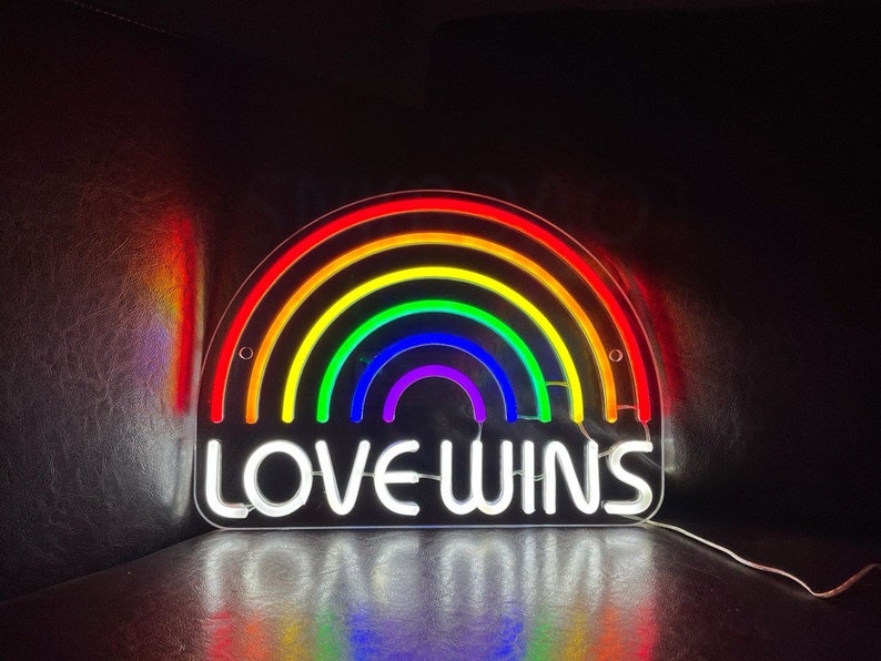LGBT Peace Sign Neon Sign Gay Pride Sign Gay Sign LGBTQ Pride Month ...