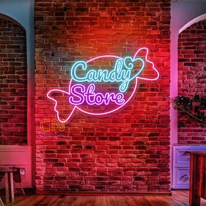 Candy Store Neon Sign, Candy Shop Led Sign, Candy Shop Decor, Candy ...