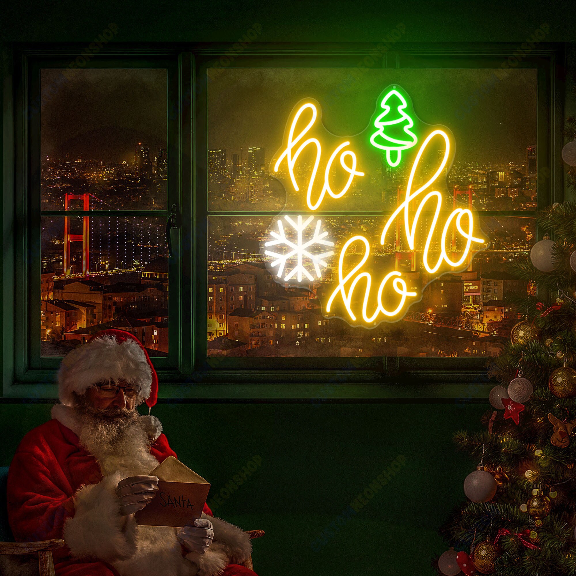 Ho Ho Ho Neon Sign Christmas Neon Sign, Santa Neon Sign, Christmas ...