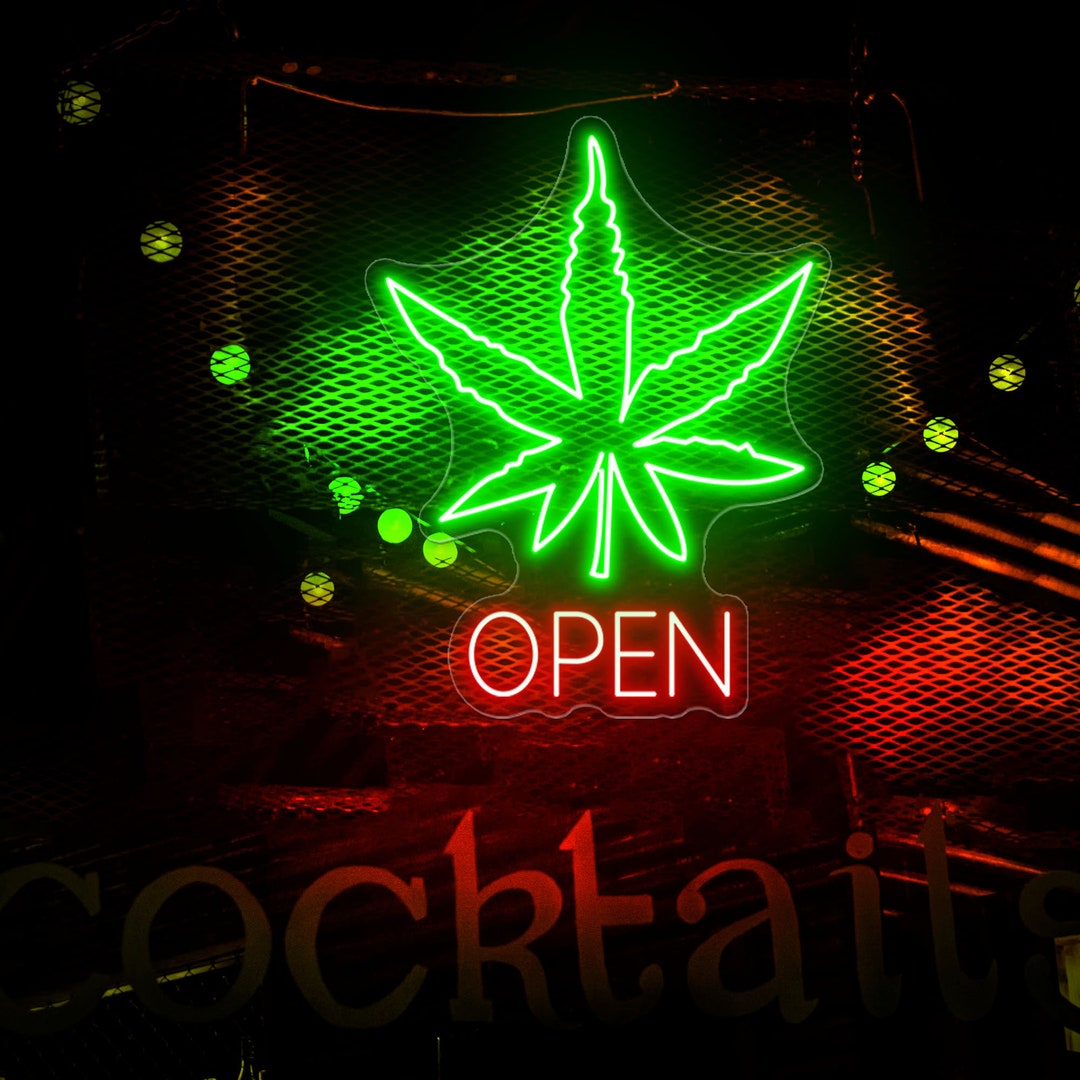 Personalized Cannabis Neon Sign, Custom Neon Sign, 420 Weed Sign ...