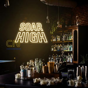 Soar High Inspirational Neon Sign for Studio, Gym, Home, Bar, Cafe ...