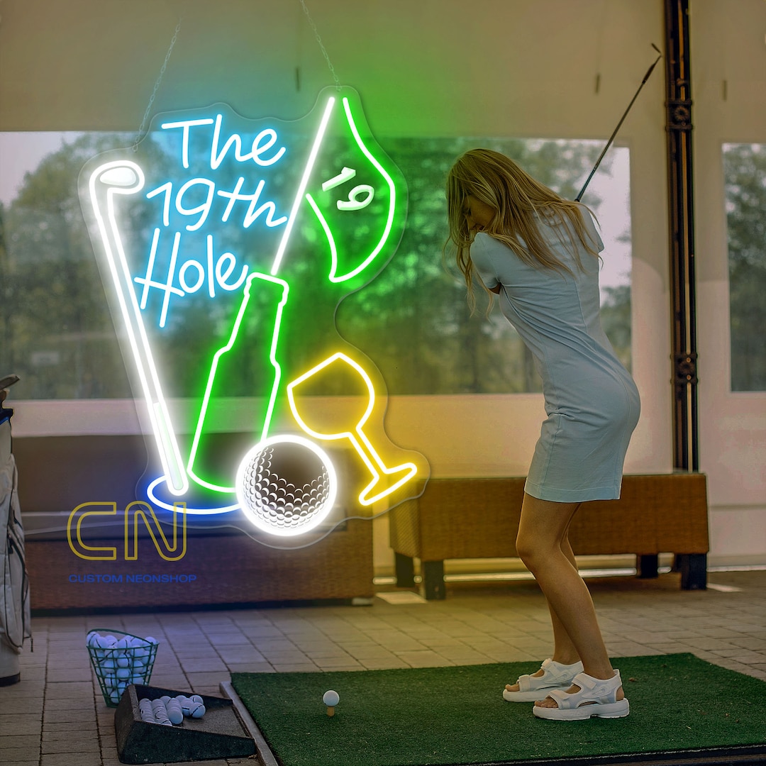 The 19th Hole Neon Sign Golf Neon Light 19th Hole Golf Light Sign ...
