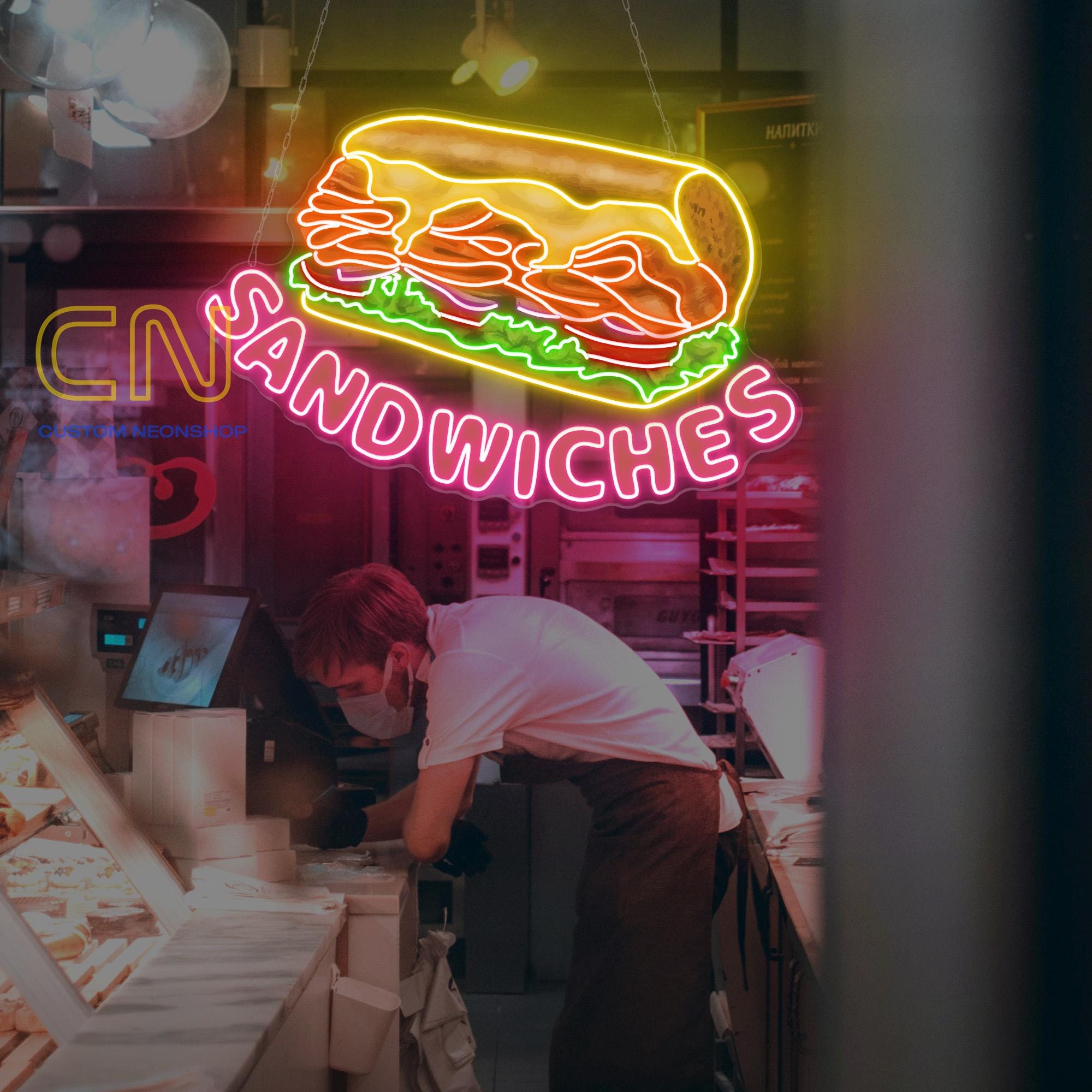 Sandwiches Neon Sign, Sanwich LED Neon Sign, Custom Neon Sign, Sandwich ...