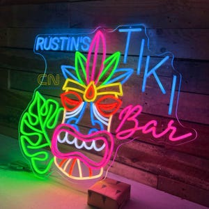 Tiki Bar Neon Sign Custom Bar Signage Tiki Lounge Sign Personalized ...