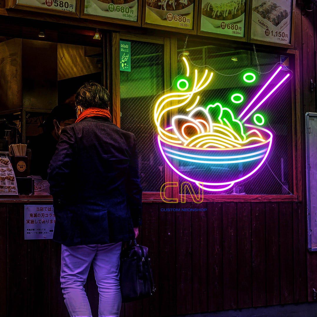 Ramen Neon Sign, Japanese Ramen Sign, Ramen Bowl Neon Sign, Delicious ...