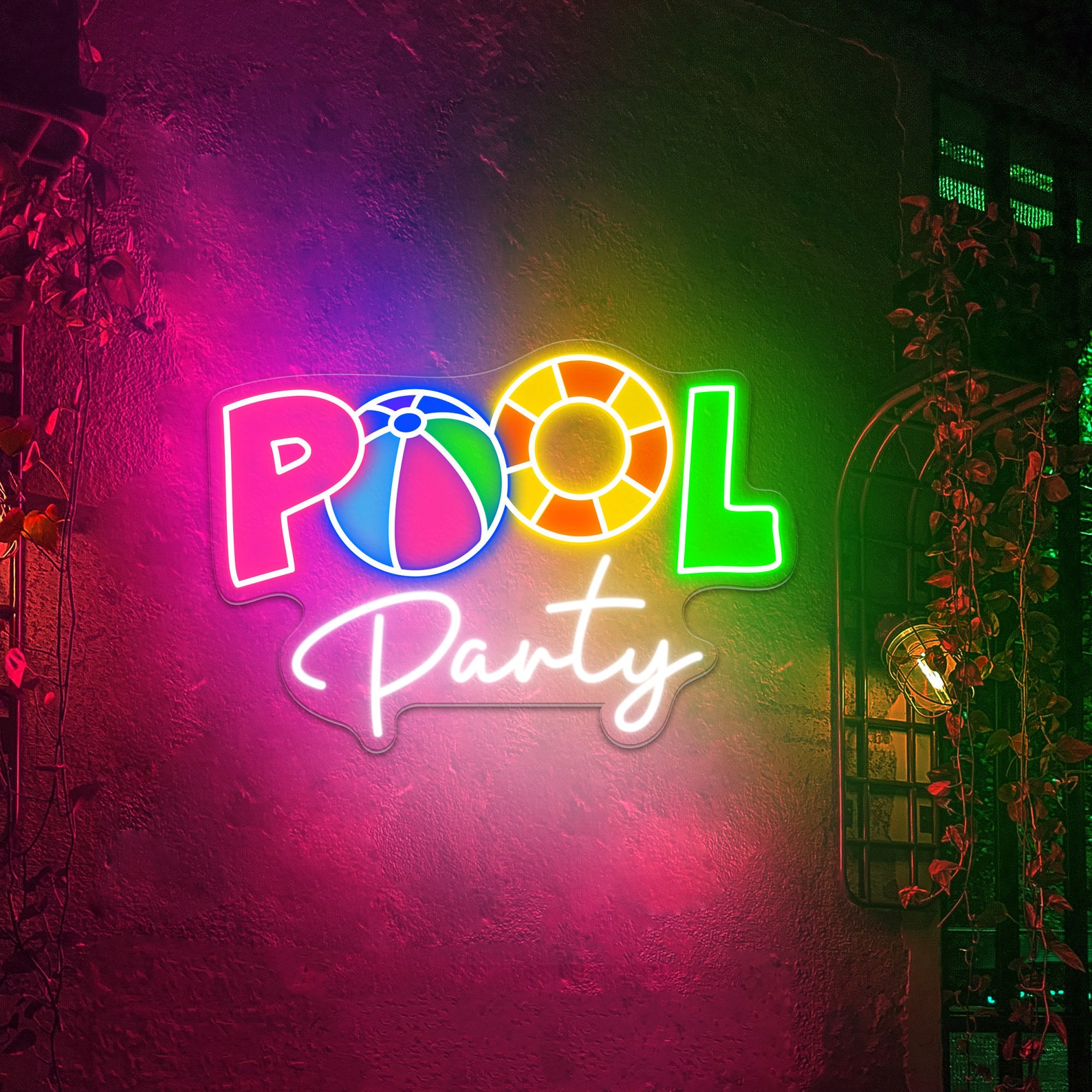 Summer Pool Party Neon Sign, Custom Party Led Light Sign, Swimming Pool ...