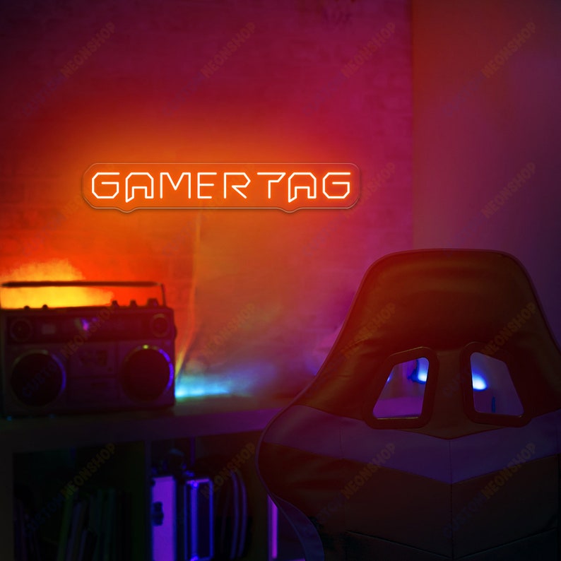 Custom Gamer Tag Neon Sign, Gaming Wall Decor LED Sign, Game Room Decor ...
