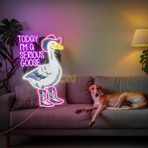 Today I'm a Serious Goose Neon Sign, Goose Neon Sign, Duck Goose Decor ...
