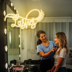 Eyelashes Neon Sign, Lashes Neon Sign, Eyelash Neon LED Sign for Wall ...