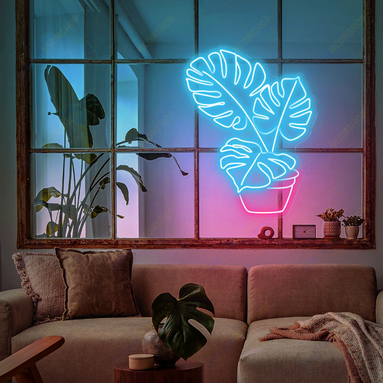 Monstera Leaf LED Neon Sign Plant Neon Sign Green Leaf Neon Sign Neon ...