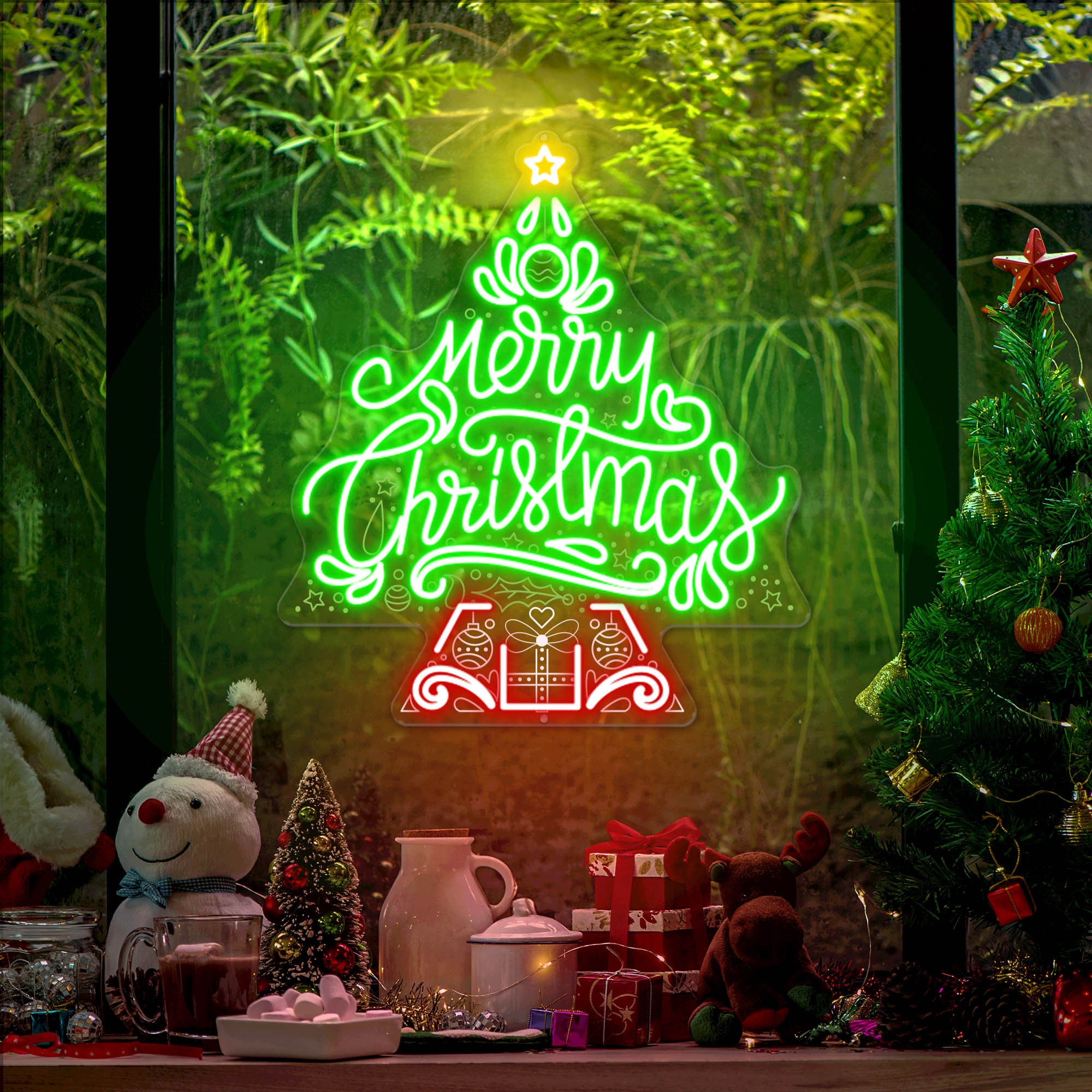 Merry Christmas Neon Sign Christmas Decor Light Christmas Tree Neon ...