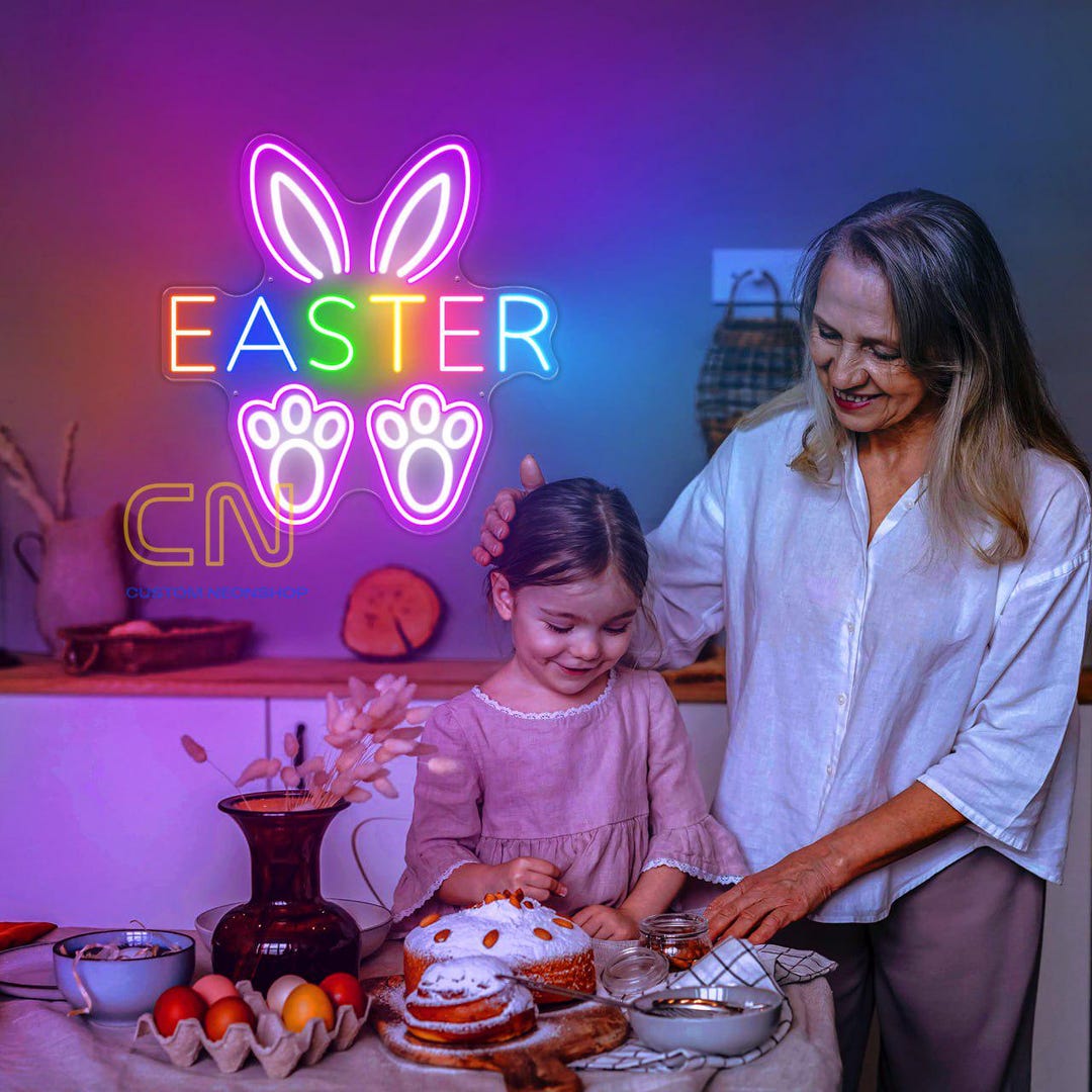 Happy Easter Neon Sign, Easter Gift, Easter Home Decor, Easter Decor ...