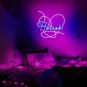 Custom K-pop Name Neon Sign, Custom BTS Neon Sign, Kpop Icon Neon Sign ...
