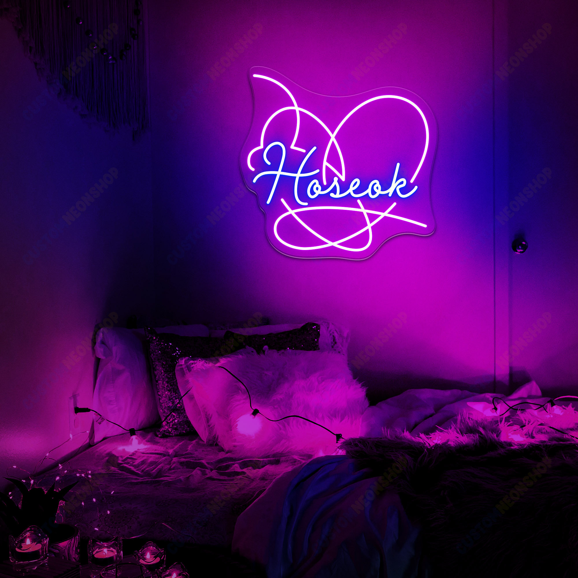Custom K-pop Name Neon Sign, Custom BTS Neon Sign, Kpop Icon Neon Sign ...