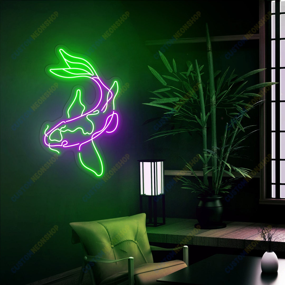 Koi Fish Neon Sign, Koi Neon Sign, Custom Japan Neon Sign, Personalized ...