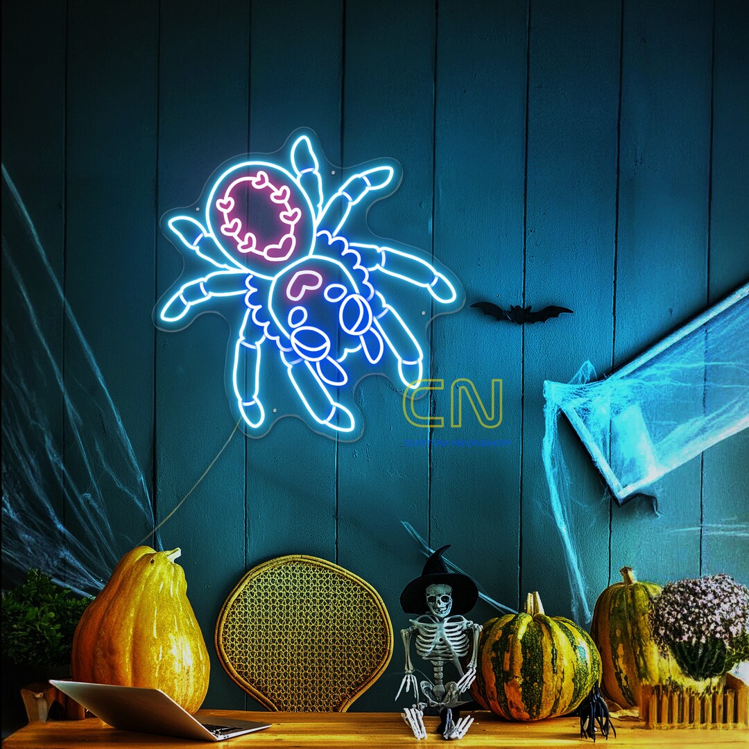 Cute Spider Neon Sign Spider LED Neon Sign Spider Light Sign Halloween ...