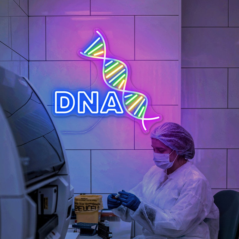 Custom Neon Sign LED Light, DNA Double Helix Neon Sign, Biology Science ...
