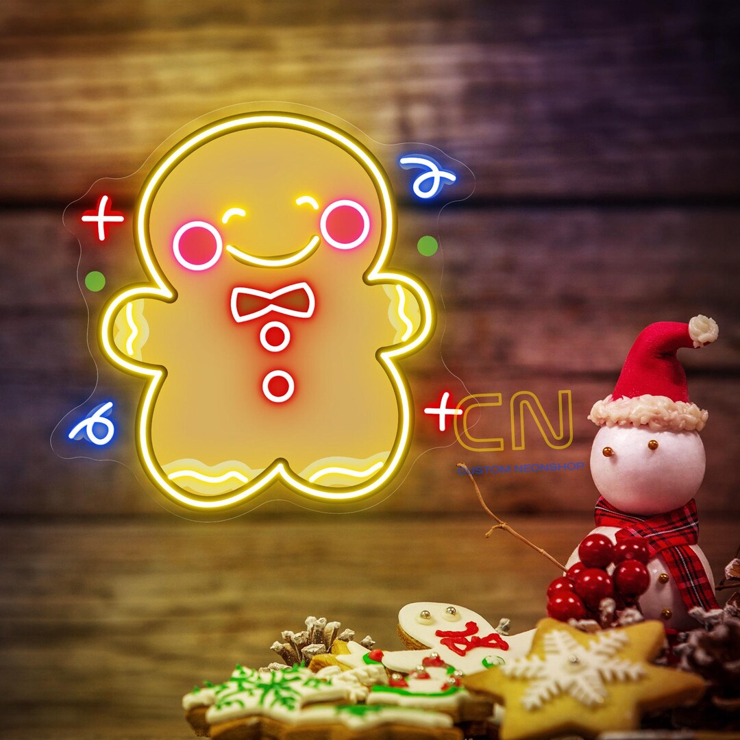 Christmas Gingerbread UV Printing Neon Sign, Christmas Light, Xmas ...