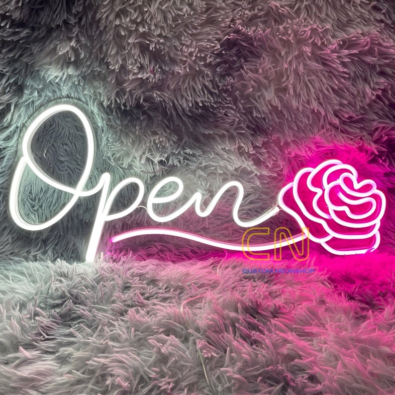 Flower Shop Neon Sign Custom Flower Garden Logo Name Sign Flower ...