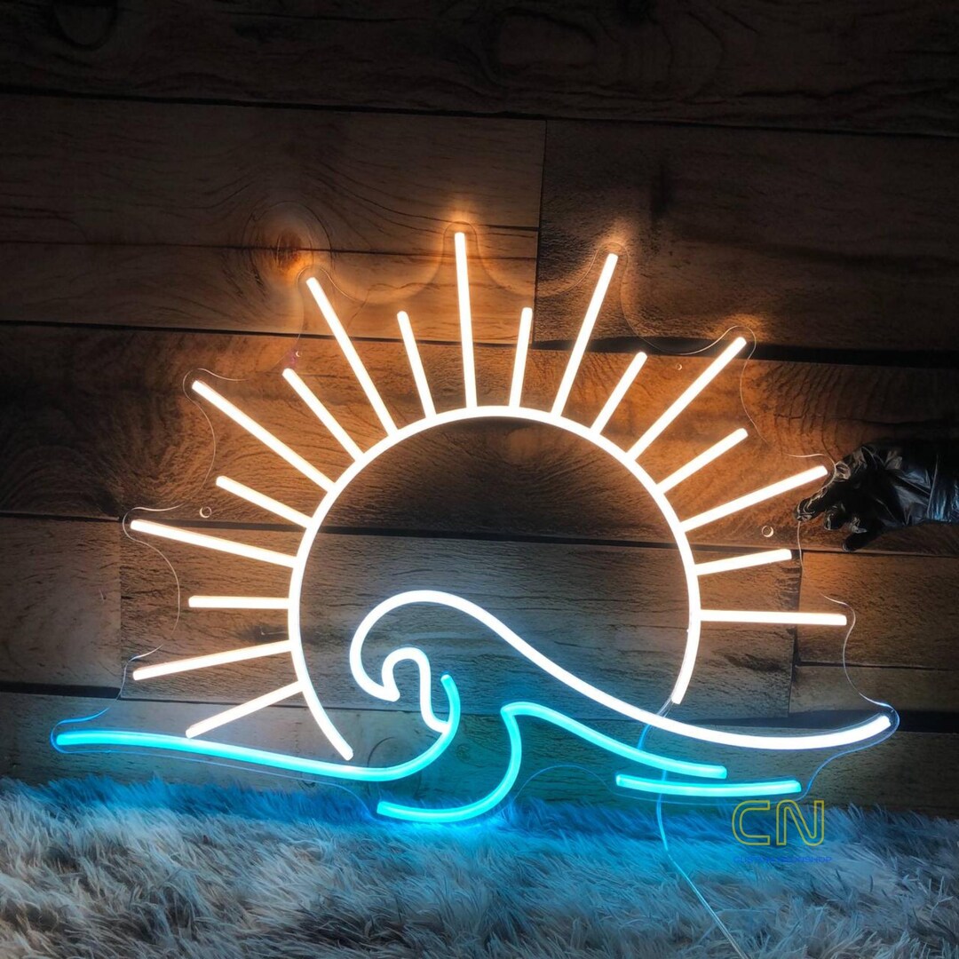 Sunrise Sunset Neon Sign, Sun Wave Neon Sign, Bedroom Neon Sign ...