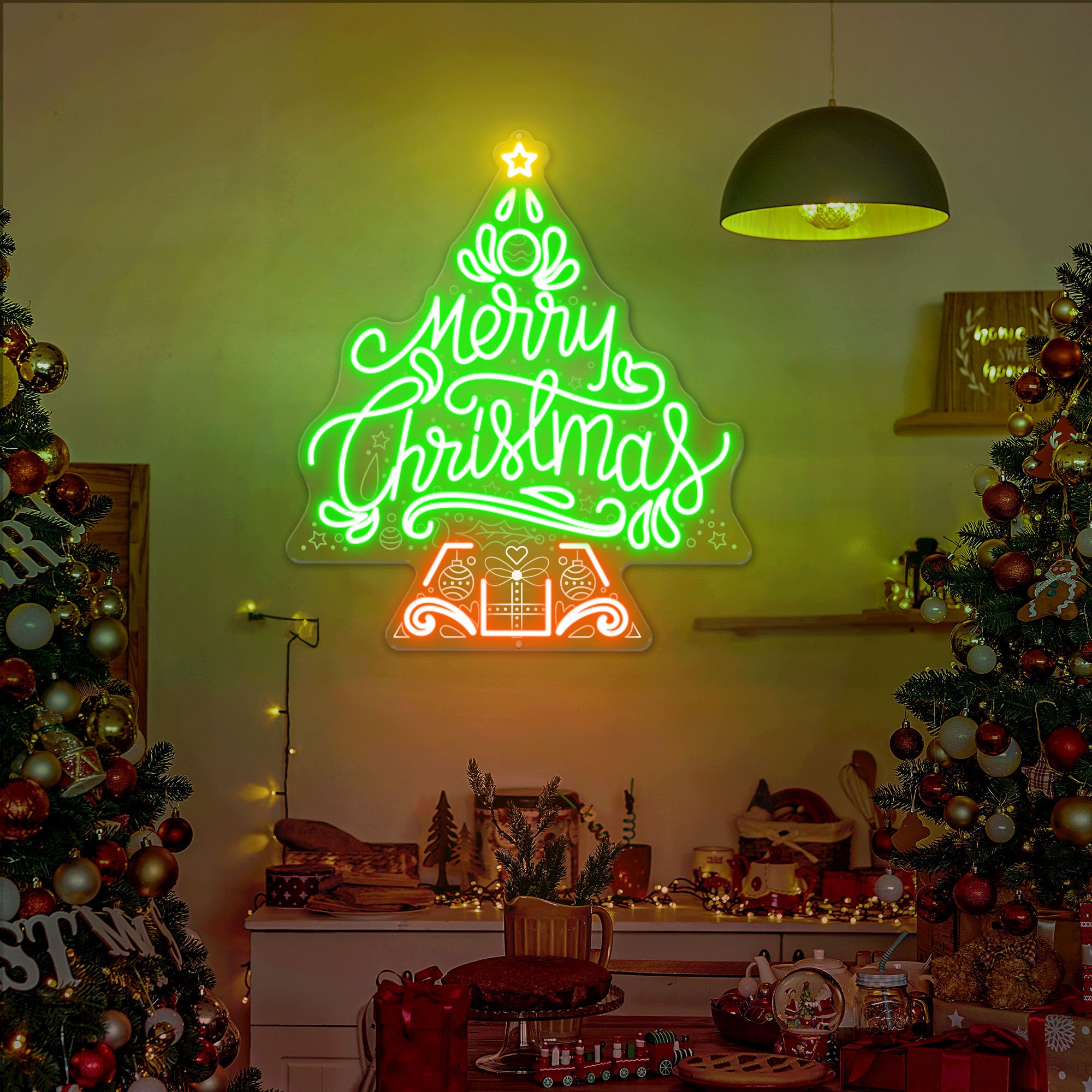 Merry Christmas Neon Sign Christmas Decor Light Christmas Tree Neon ...