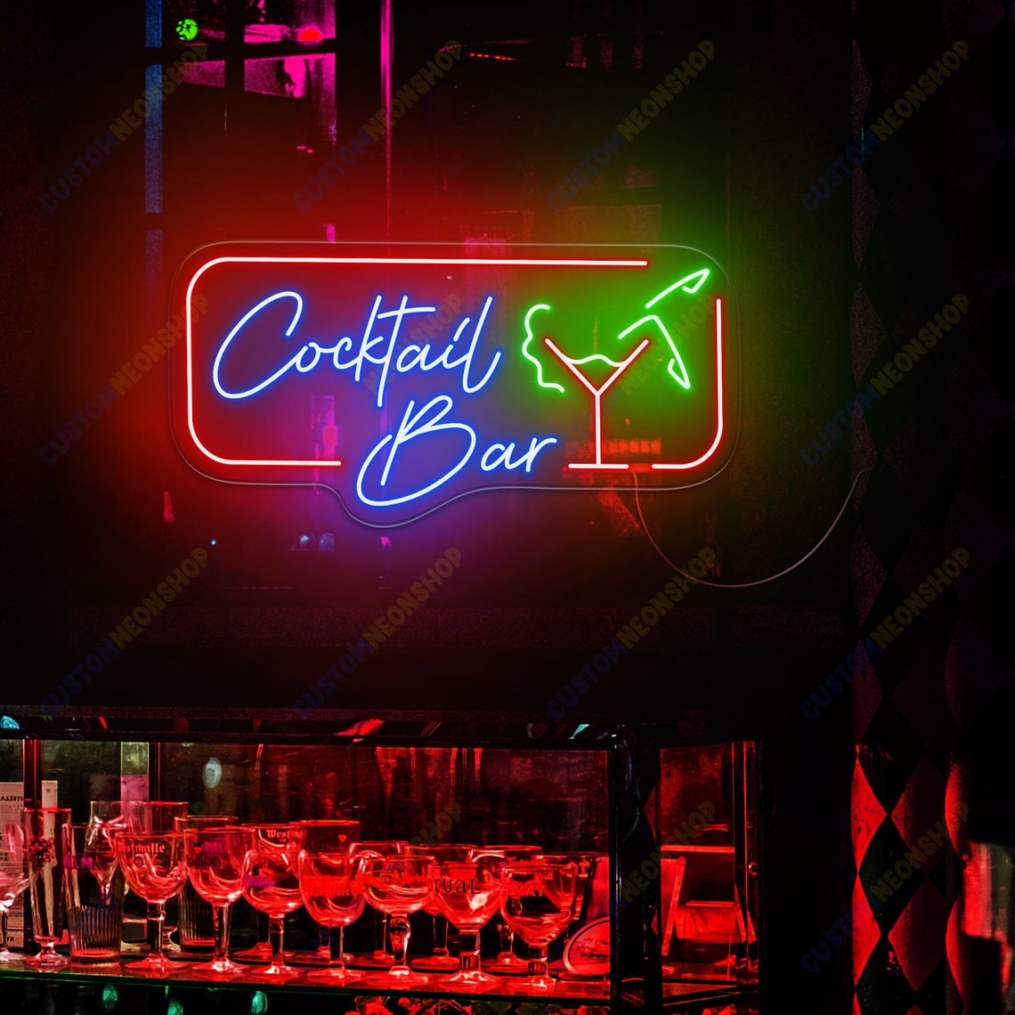 Cocktail Bar Led Neon Sign Cocktails Neon Sign Cocktail Bar - Etsy