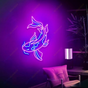 Koifish Neon Sign, Koi Neon Sign, Custom Japan Neon Sign, Personalized ...