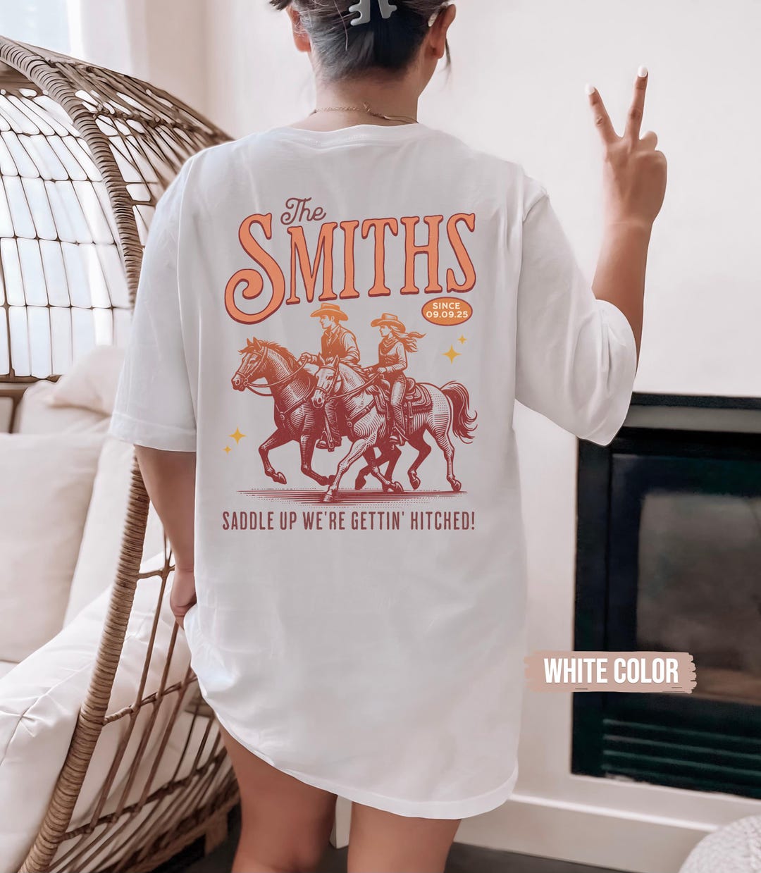 Custom Western Wedding Couple T-shirts: Country Bride & Groom Gift - Etsy