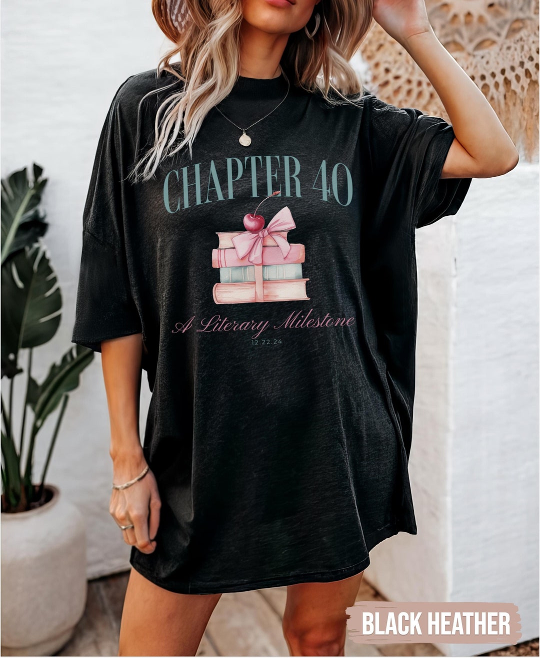 Chapter 40 40th Birthday Shirts for Women, Personalized Book Lover Gift ...