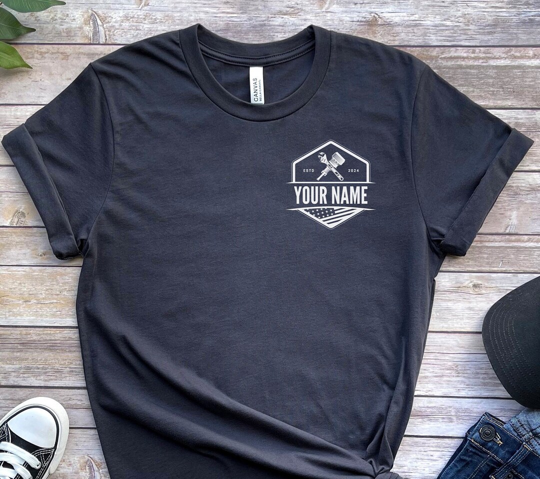 Custom Name Tag Mechanic Work Shirt, Personalized Men's Short Sleeve ...