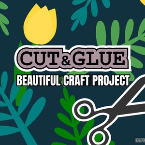 Mother Day Flower Craft Card Tulip DIY Paper Craft Printable - Etsy