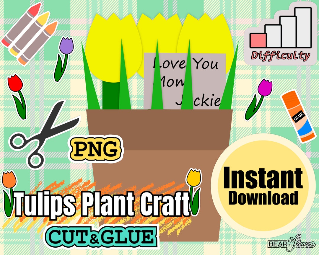 Tulip Mother Day Gift From Kid Printable Coloring Activity Kid Flower ...