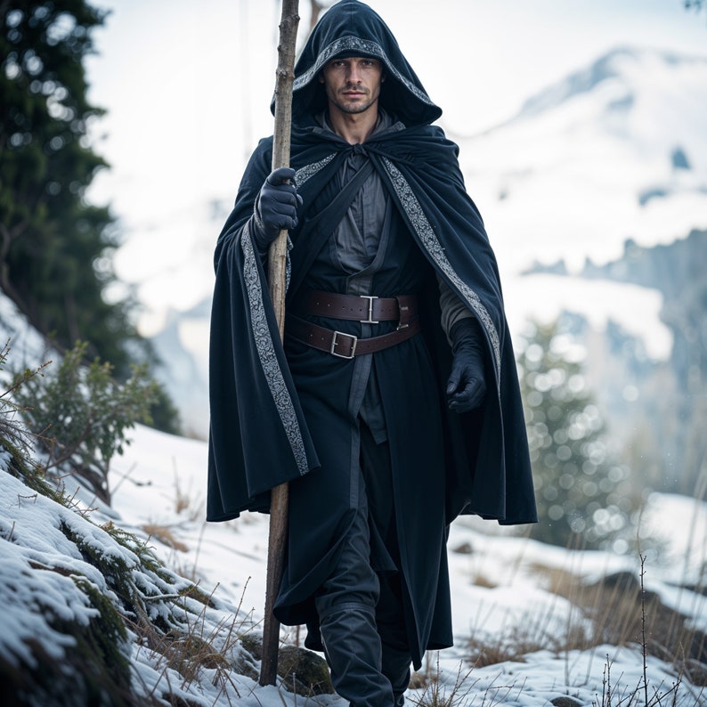 Unique Witch Cloak With Hood for Adult, Renaissance Hooded Cape Outfit ...