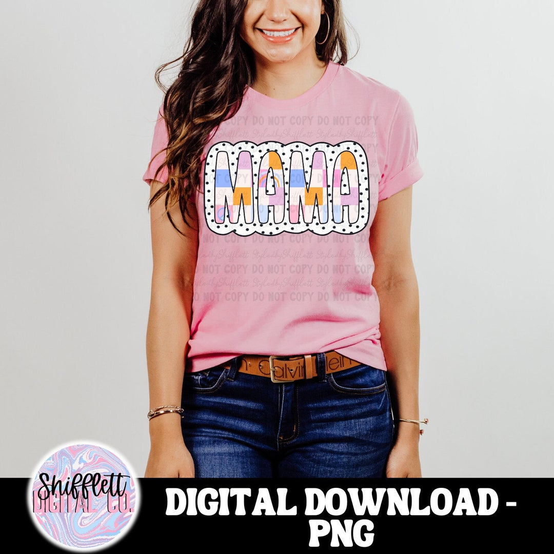 Retro Mama PNG, Bubble Letter Mama, Mama Design, Retro Mama PNG, Pastel ...