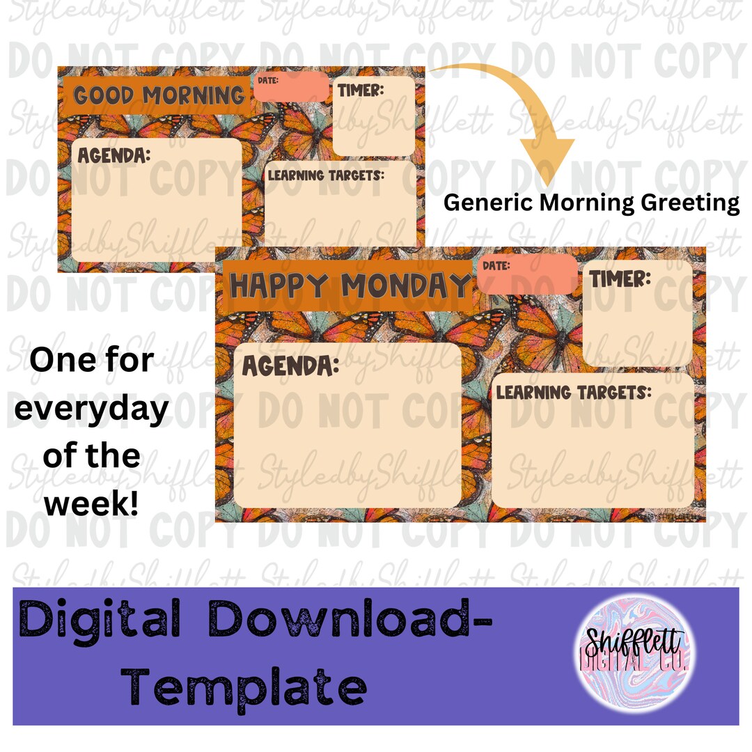 Butterfly Daily Agenda Slides for Classroom - Etsy