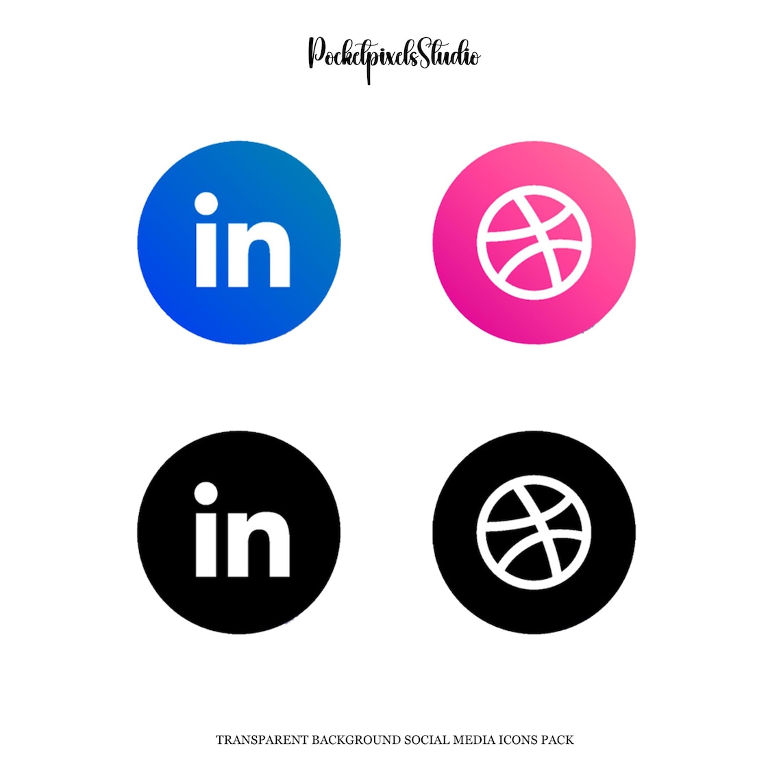 Transparent Background Social Media Logo Packs - Etsy