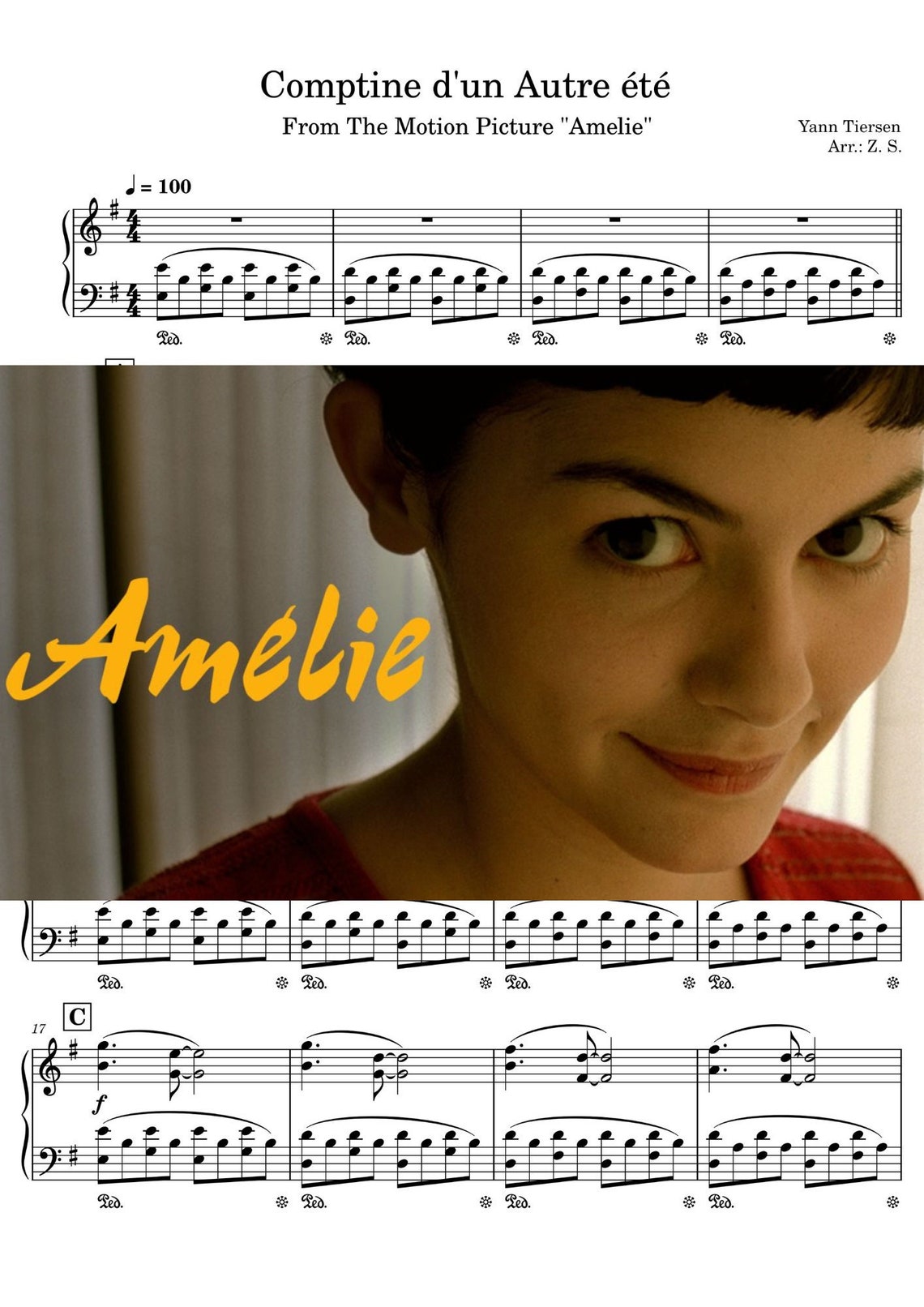 Comptine D'un Autre Été Piano Solo Sheet Music From Motion Picture ...