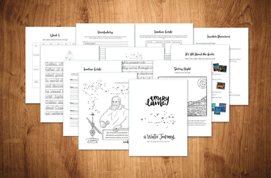 Stars, Galileo Galilei and Vincent Van Gogh Unit Study - Etsy